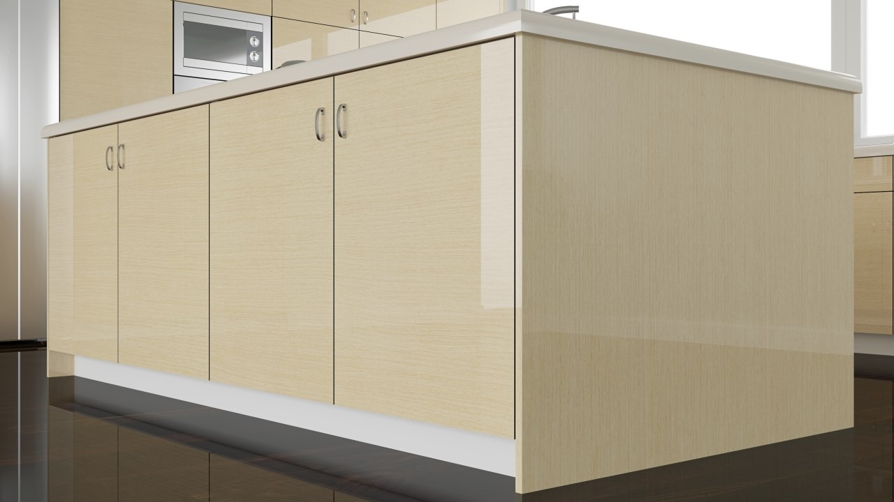 High Gloss Bleached Oak Veneer Cabinet Doors and Wall Panels for Modern ...